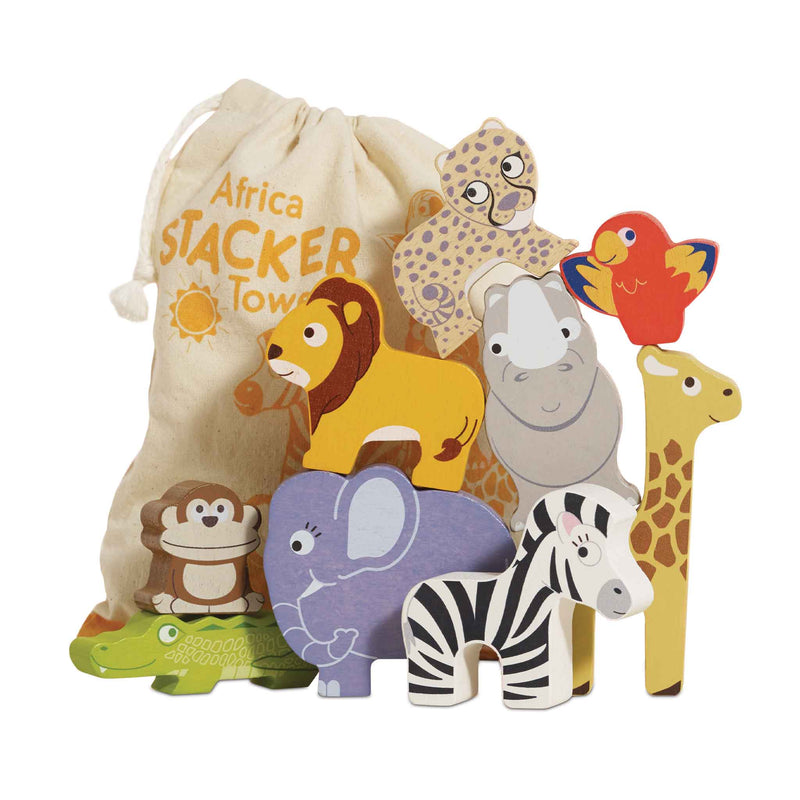 Stacking African Animals Set | Wooden Stackable Toys | Le Toy Van Inc ...