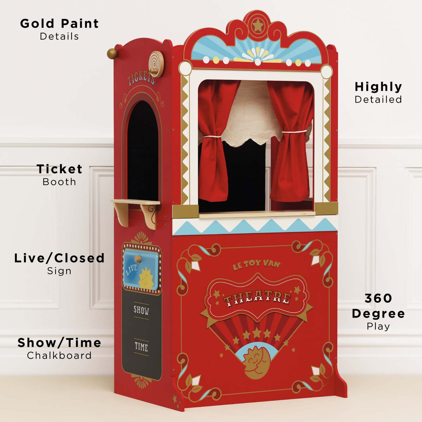 Retro Showtime Puppet Theatre | Wooden Roleplay Toy | Le Toy Van Inc ...