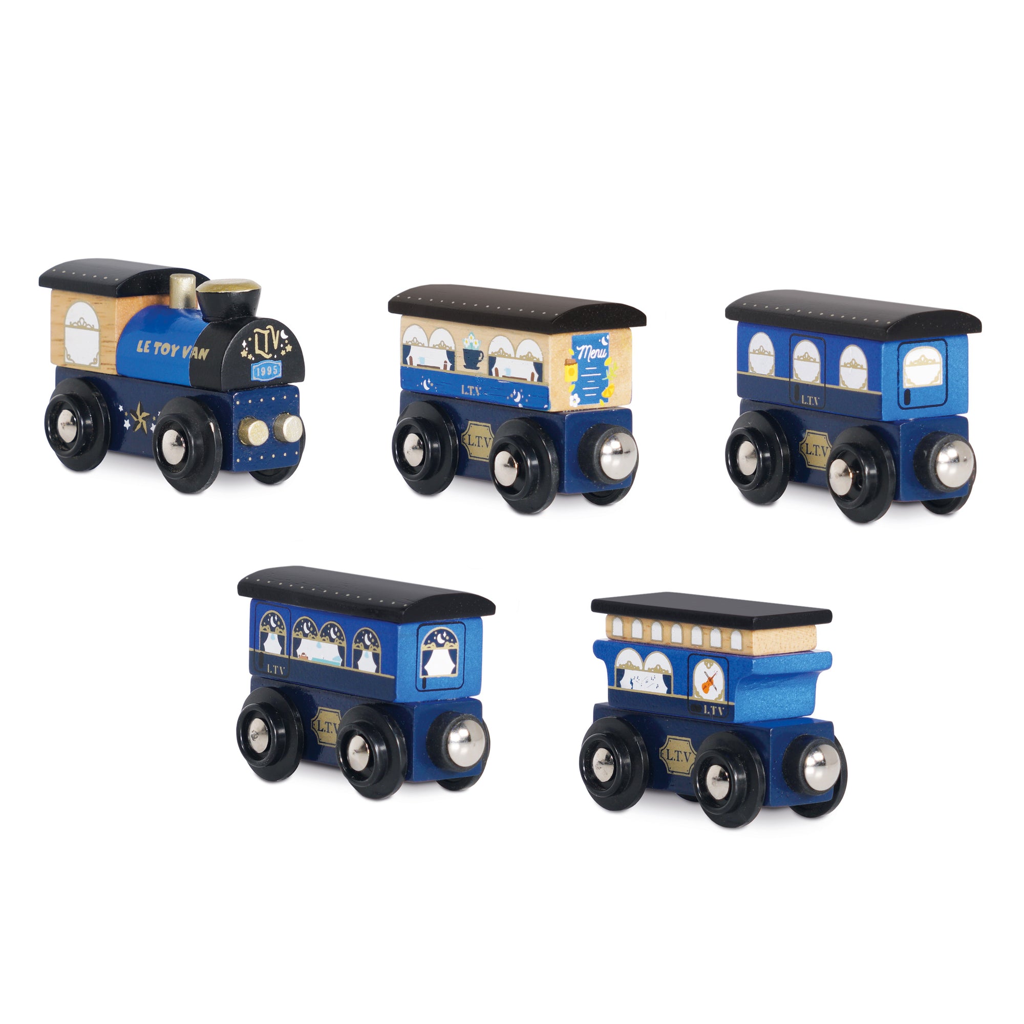 Train & Carriage Set | Wooden Railway Pretend Play Toys | Le Toy Van ...