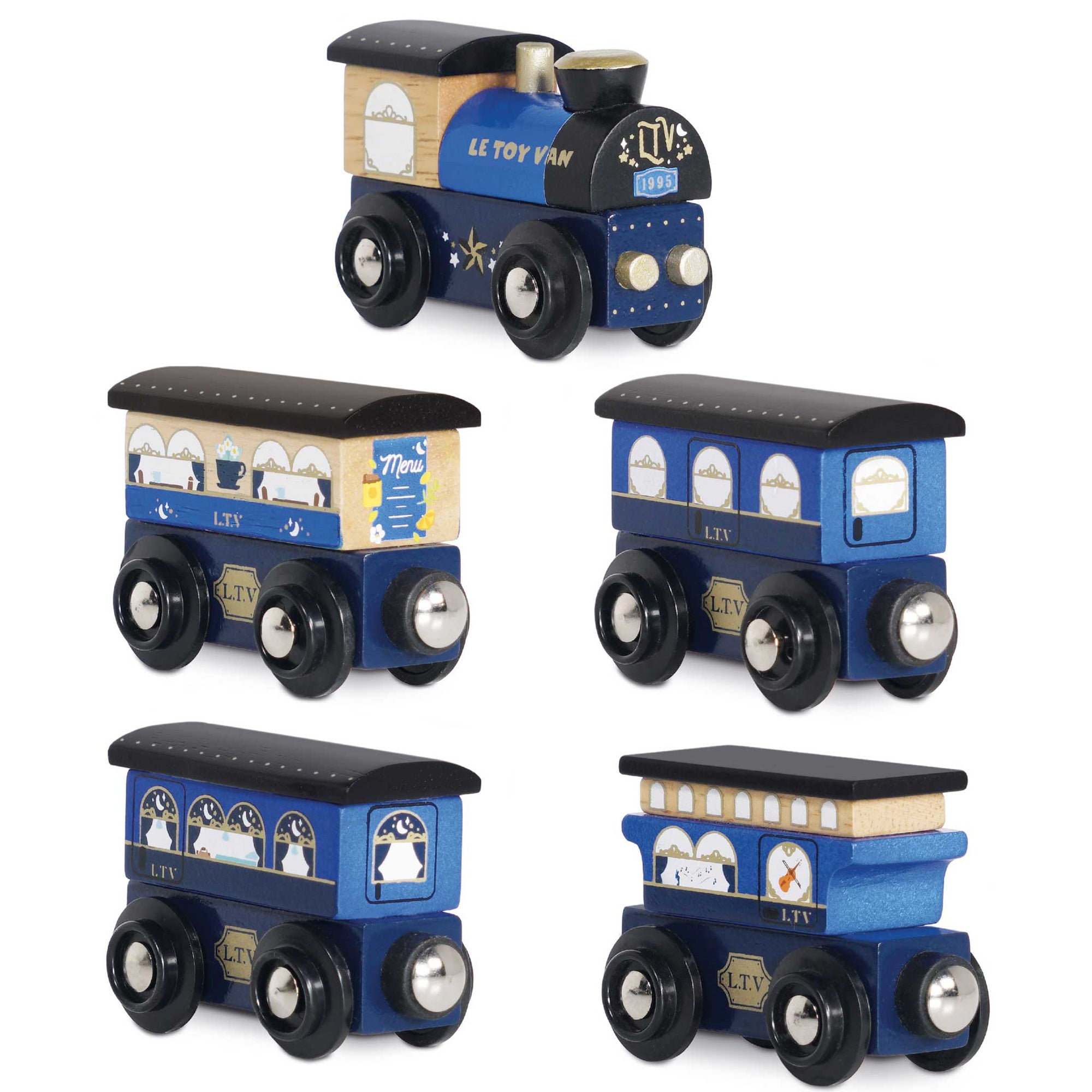 Train & Carriage Set | Wooden Railway Pretend Play Toys | Le Toy Van ...